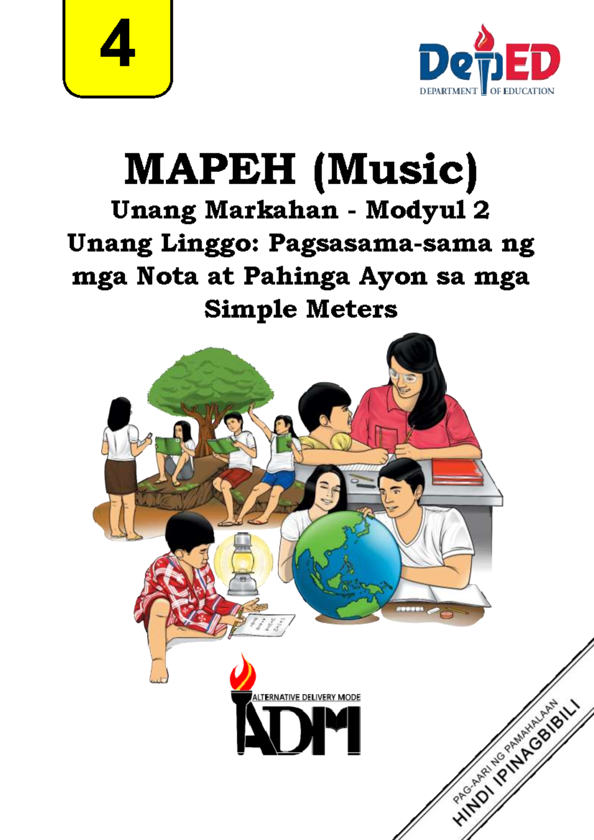 MAPEH 4 Q1 Modyul 2 - Pagsasama ng Nota at Pahinga sa Simple Meters ...
