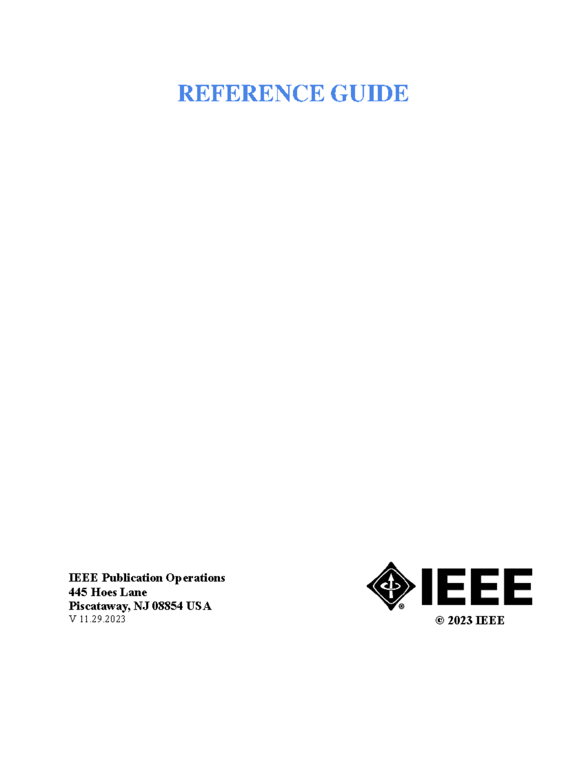 IEEE Reference Guide for Citing Sources and Style Standards - Studocu