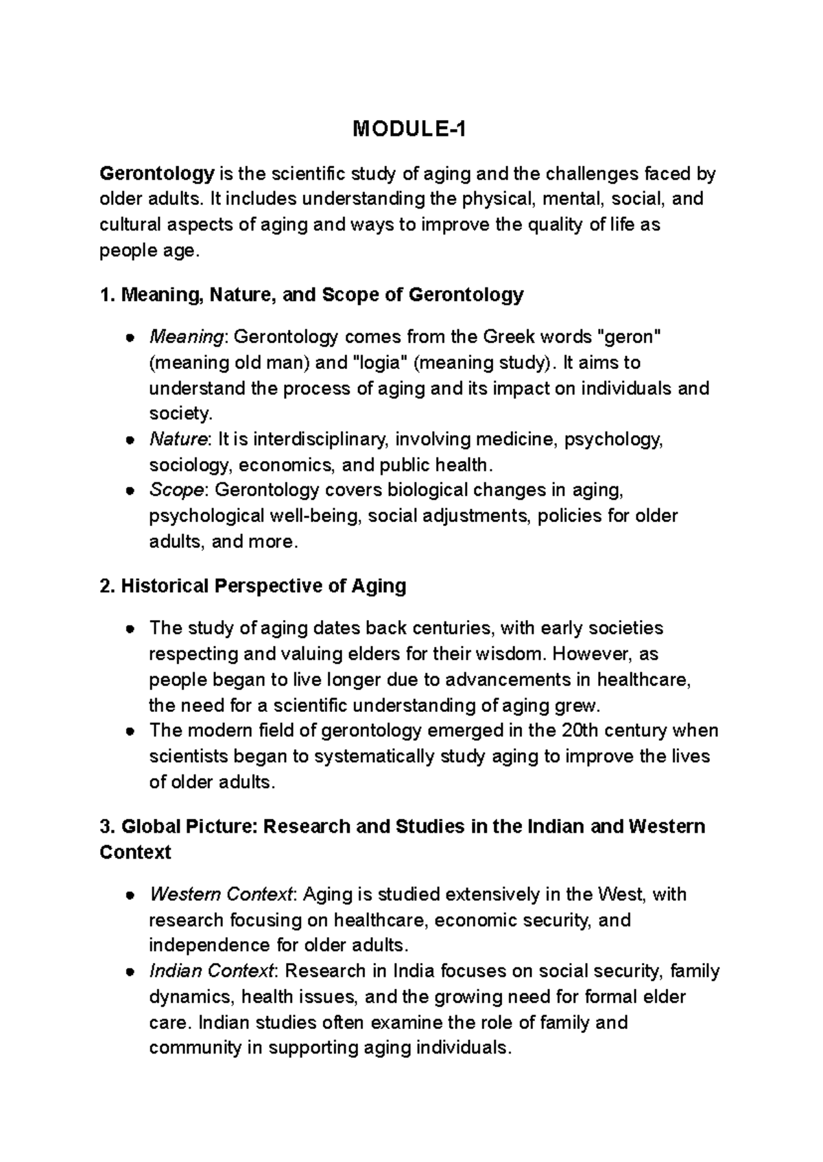 Gerontology Study Notes: Key Concepts and Challenges for Aging Adults ...