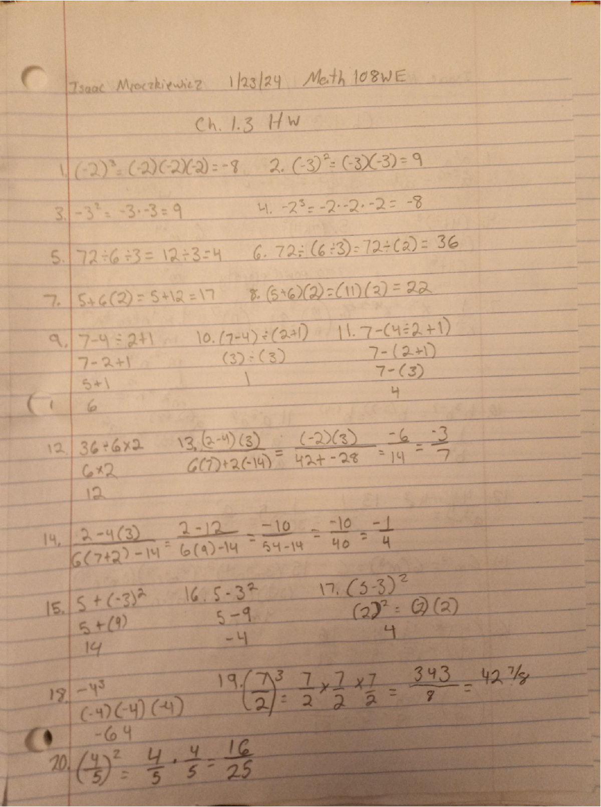 Math 108WE Ch. 1.3 HW Solutions and Completed Work - Studocu