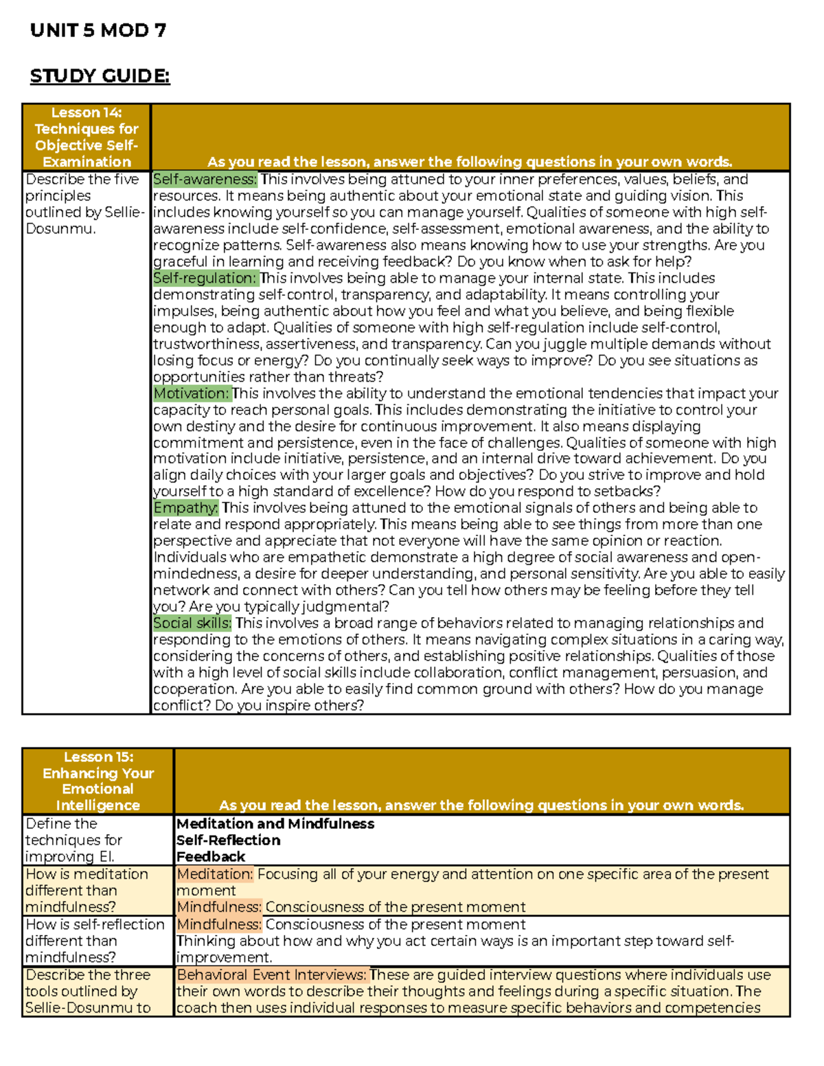 Notes UNIT 5 MOD 7 - d072 - UNIT 5 MOD 7 STUDY GUIDE: Lesson 14 ...