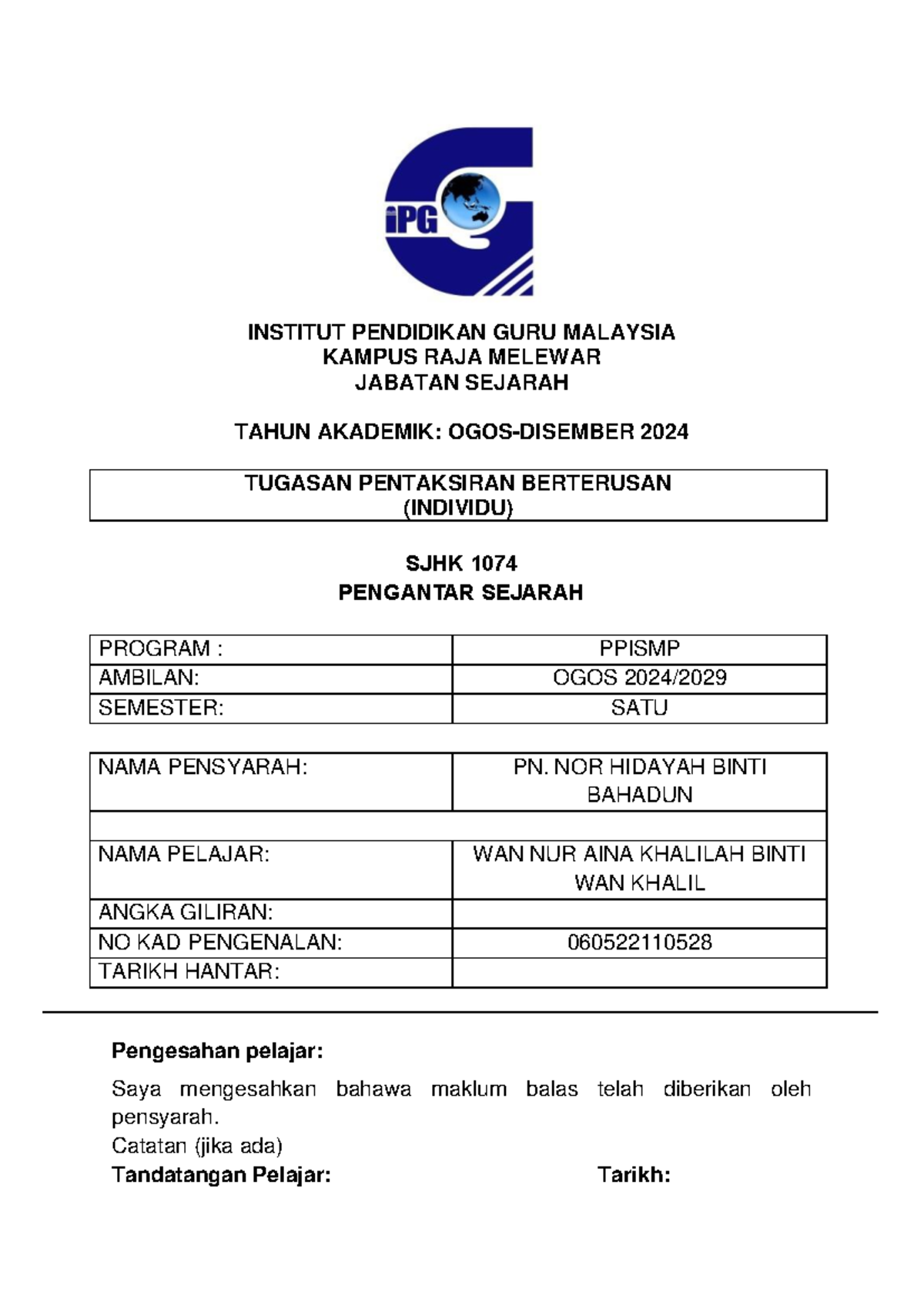 SJHK 1074: Pengenalan Sejarah dan Ilmu Bantu dalam Kajian Sejarah - Studocu