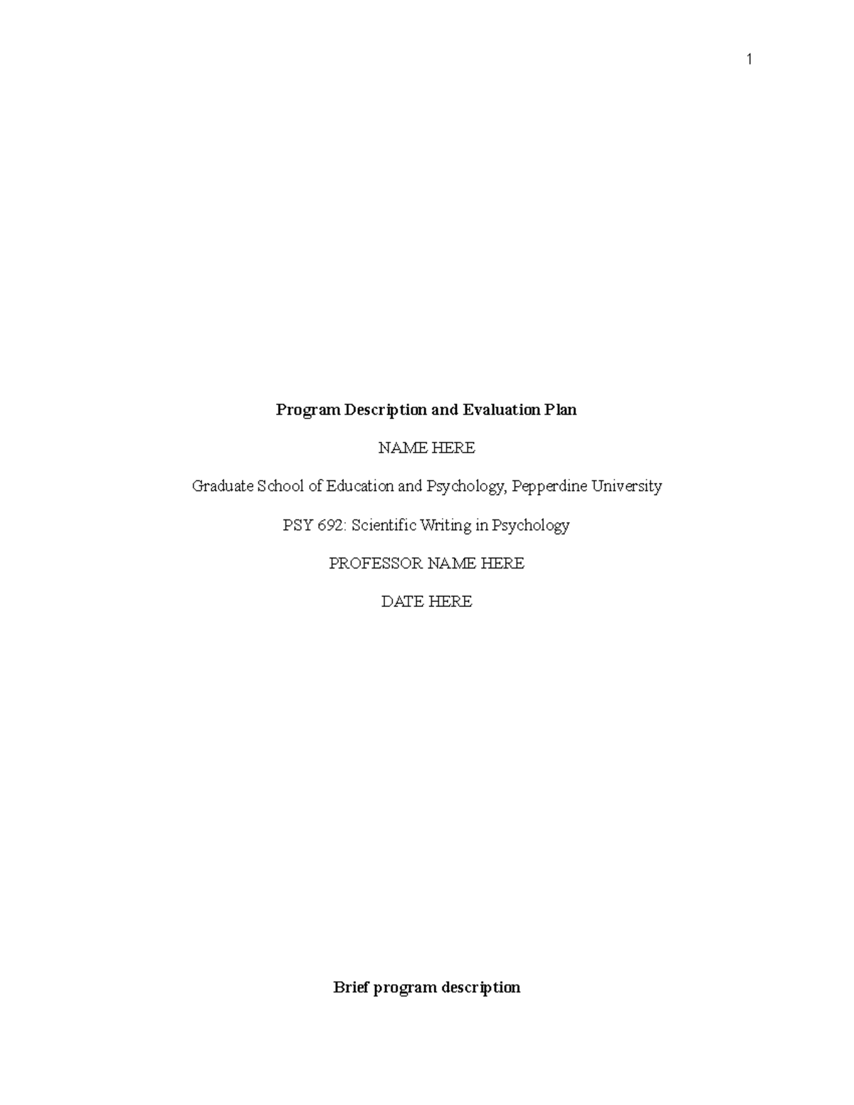 PSY 692: Program Description & Evaluation Plan for EMA Intervention ...