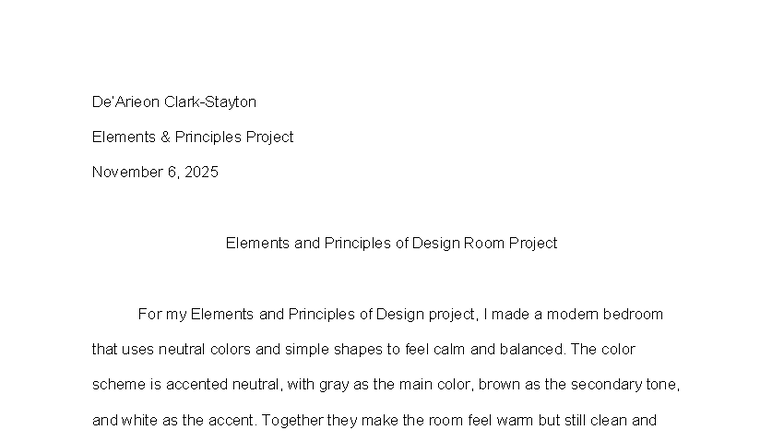 Elements & Principles of Design Project (Nov 6, 2025) - Studocu