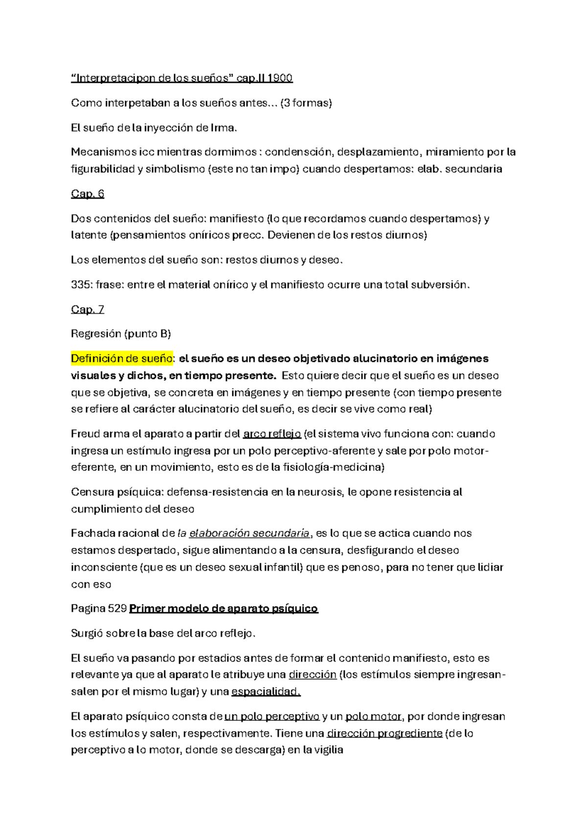 Cap 7 - Apuntes de Clase sobre la Interpretación de los Sueños ...