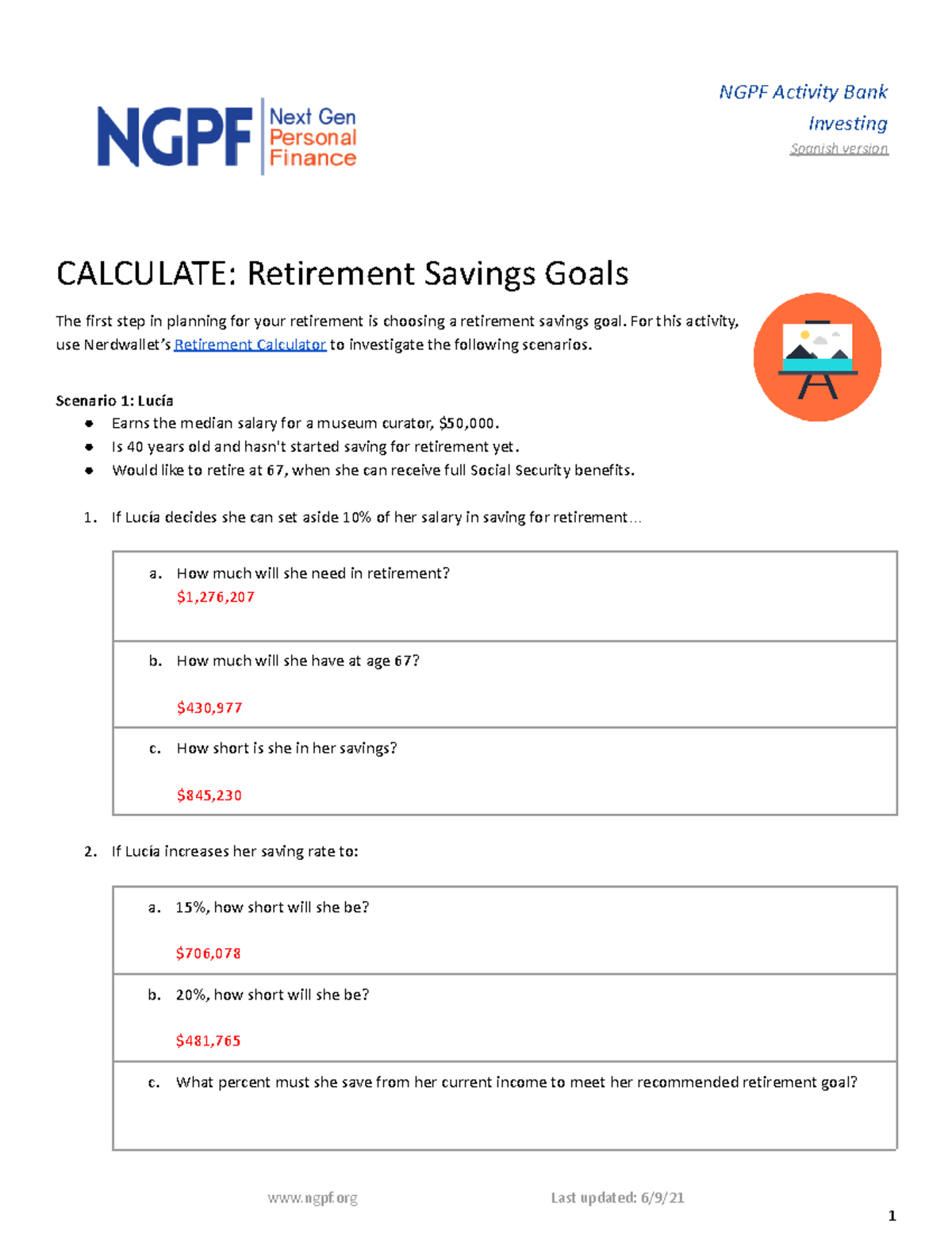 Calculate Retirement Savings Goals: NGPF Investing Activity - Studocu