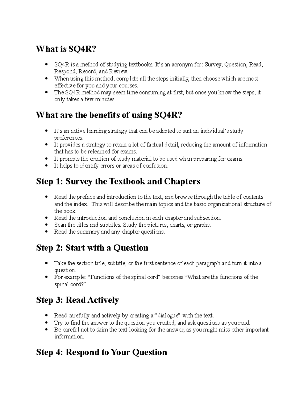 Lesson 3: SQ4R Method for Active Learning - TEFL 35H - Studocu