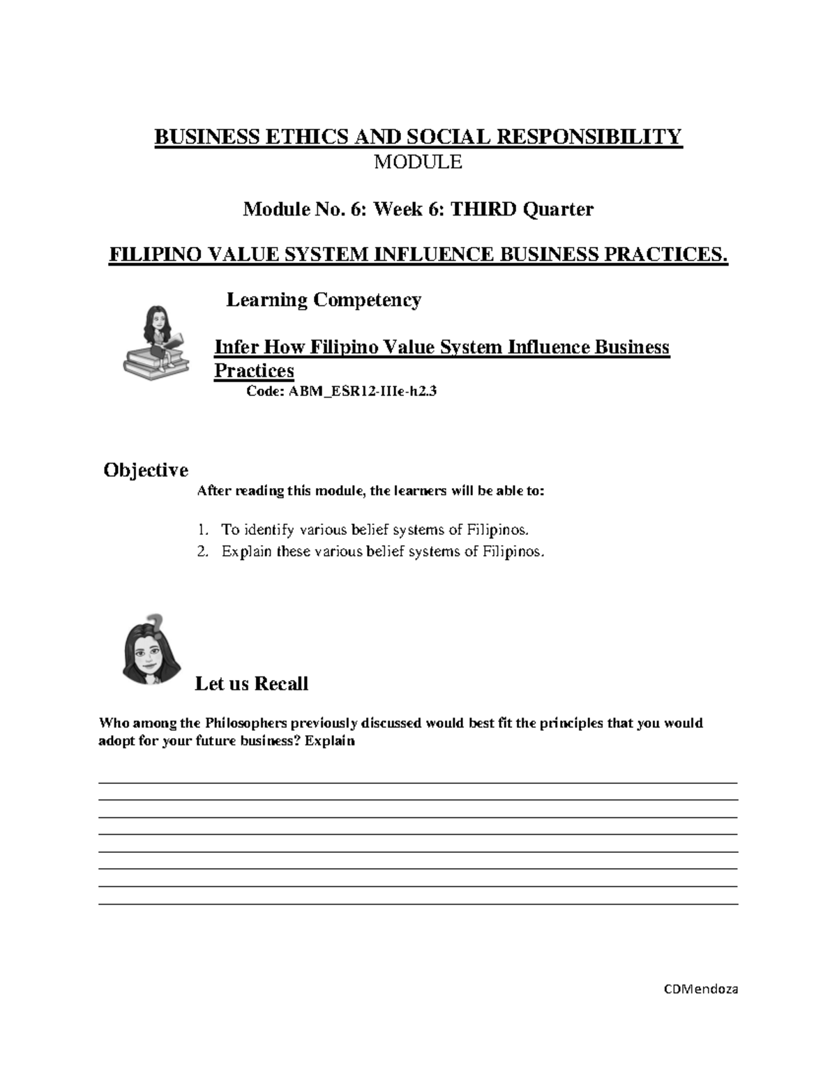 Business Ethics Q3 Week 6 - BUSINESS ETHICS AND SOCIAL RESPONSIBILITY ...