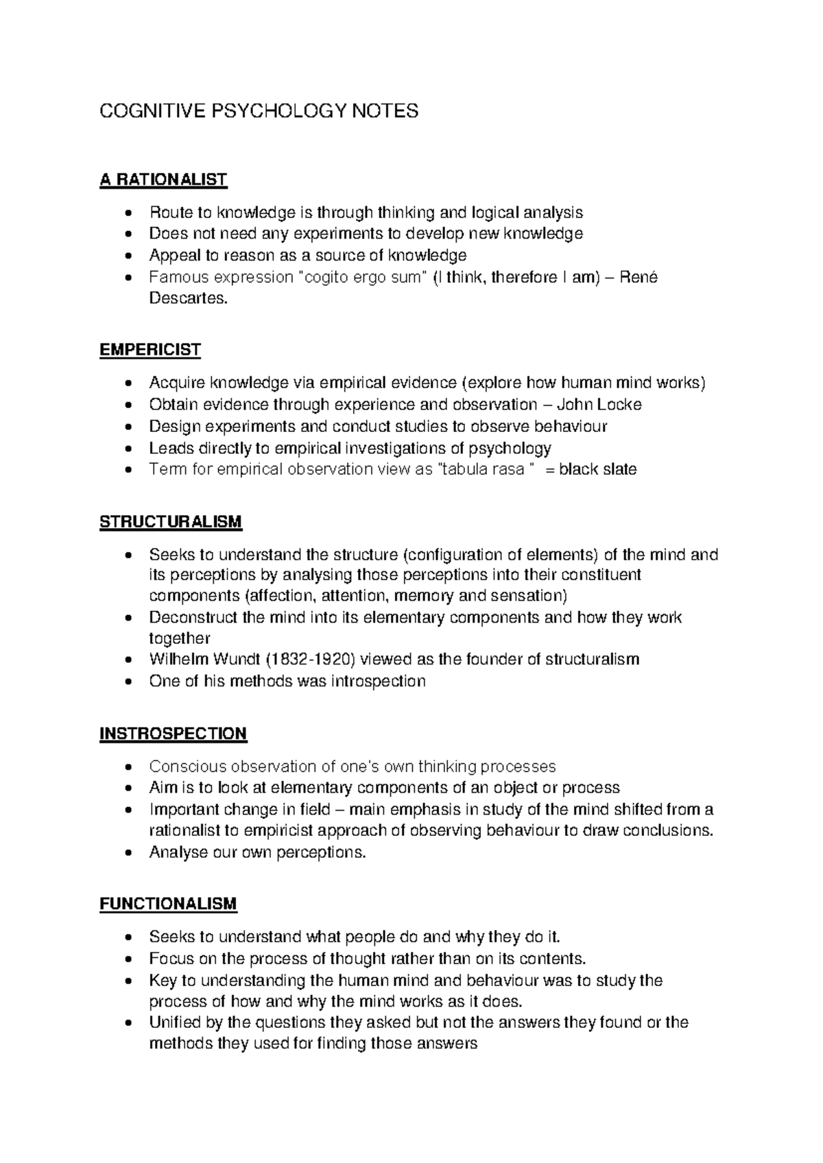 Cognitive Psychology Notes Revision for PSY 101: Key Concepts and ...