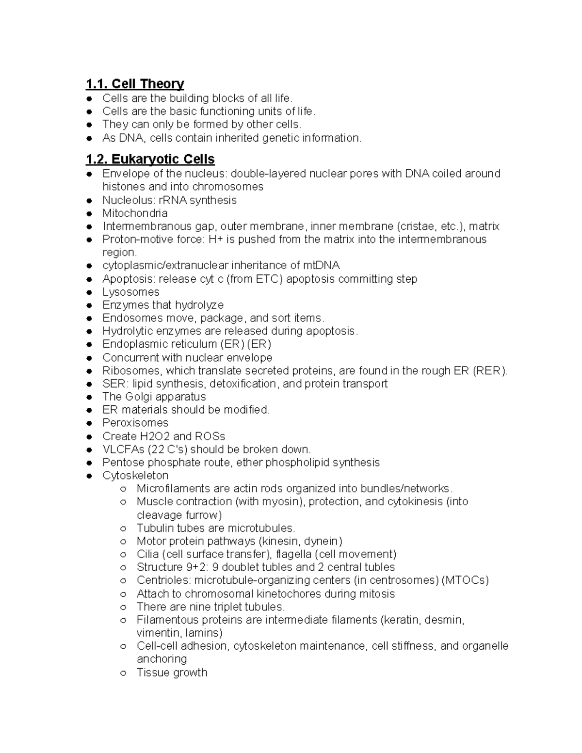Cell Theory - notes - 1. Cell Theory Cells are the building blocks of ...