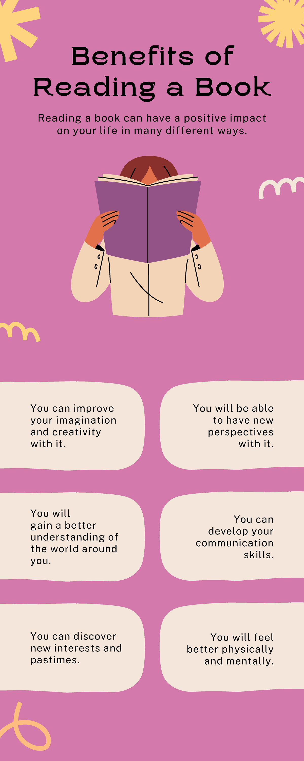 Reading Benefits Infographic - Benefits of Reading a Book You can ...