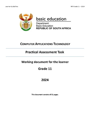Grade 11 CAT 2024 Practical Assessment Task: E-Waste Management ...