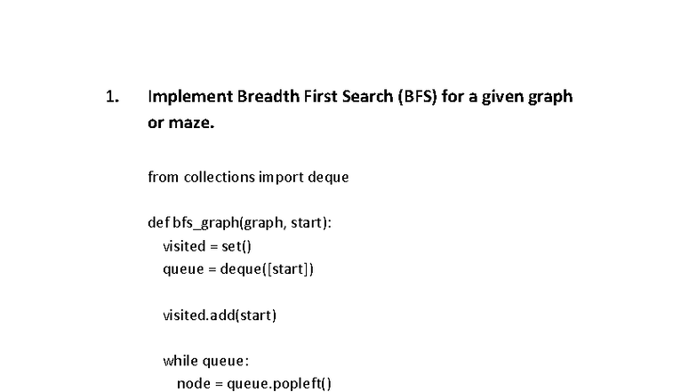 AI - File: Implementing Search Algorithms and Game AI Techniques - Studocu