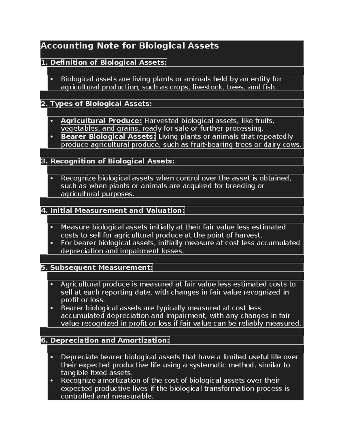 Accounting Notes on Biological Assets (AGRI 101) - Studocu