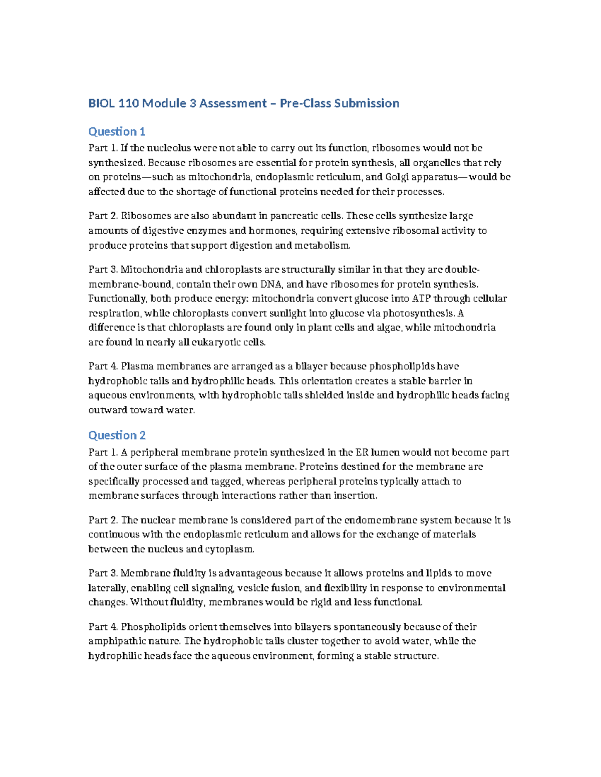 BIOL 110 Module 3 Assessment: Key Concepts and Insights - Studocu