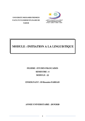 TCE Français-1 - Cours - Module TCE 1ère année LMD (TCSNV) République ...