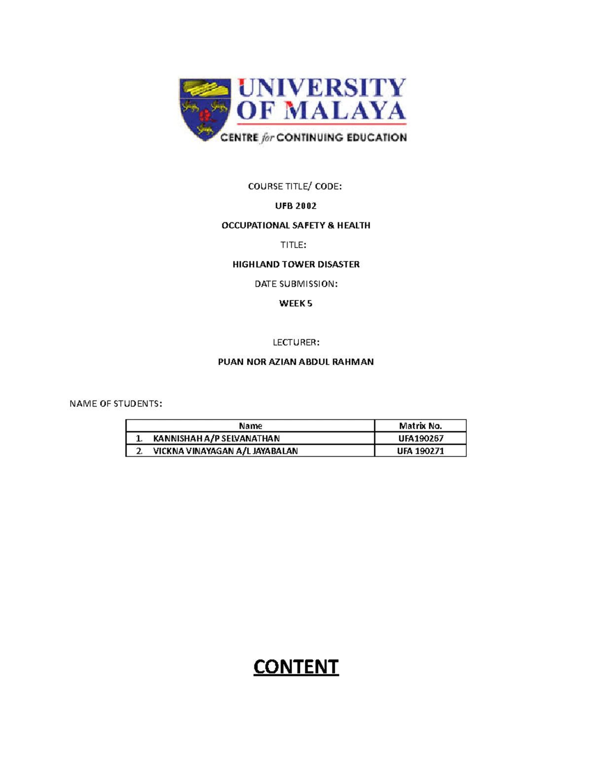 DOSH OSH Regular Report - Sample with Essential Indicators and Actions ...