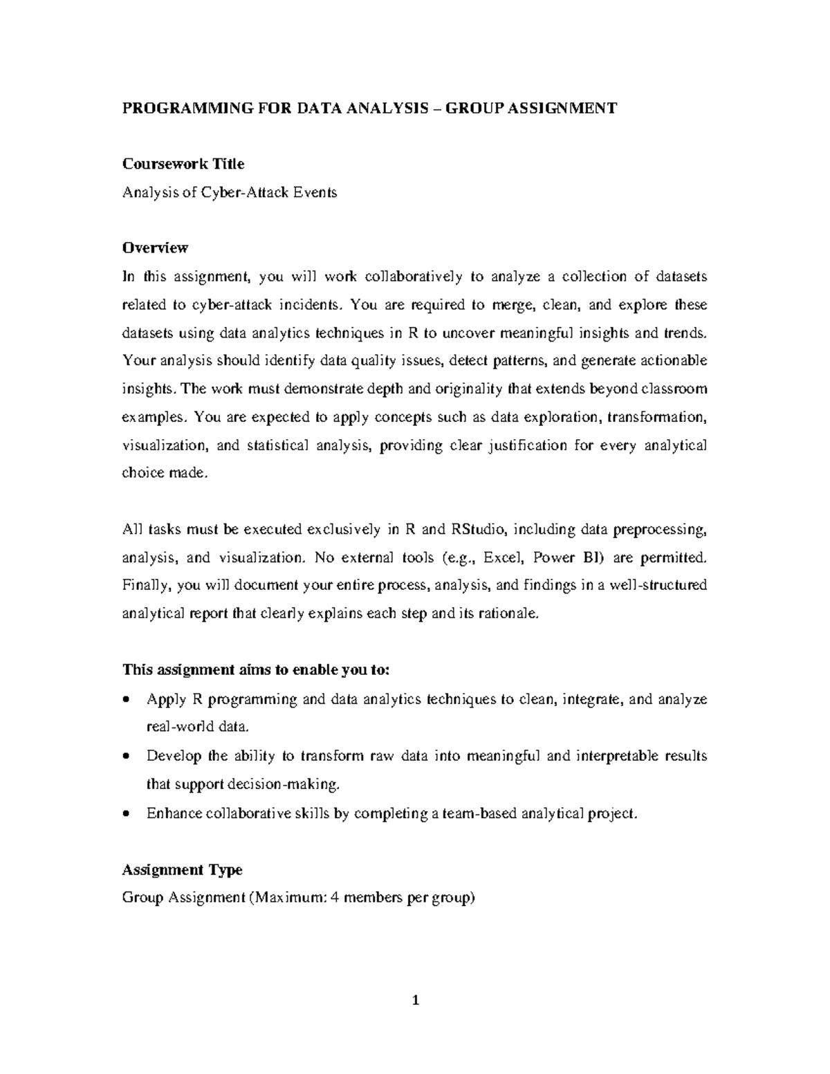 DATA ANALYSIS GROUP ASSIGNMENT: R Programming Insights on Website ...