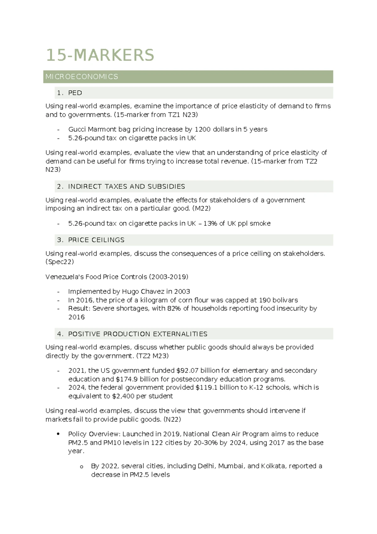 Caie igcse economics 0455 theory v2 - ZNOTES SUMMARIZED NOTES ON THE ...