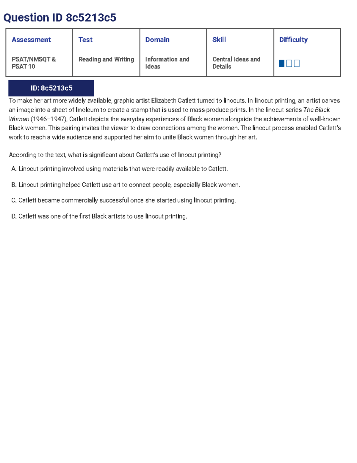 PSAT 10 Reading & Writing Assessment Test Questions and Answers - Studocu