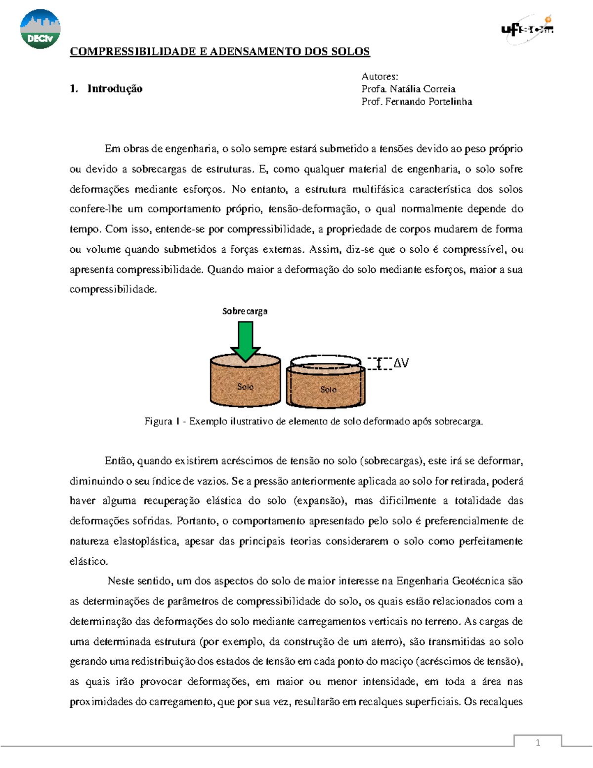 Compressibilidade e Adensamento dos Solos: Fundamentos e Ensaios - Studocu