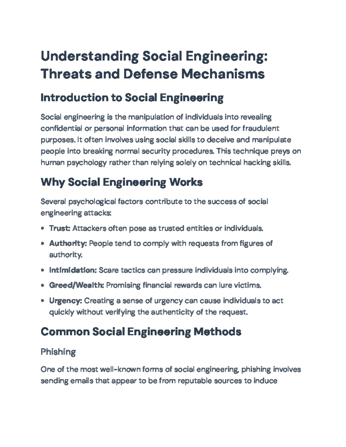 Understanding Social Engineering: Threats & Defense Mechanisms ...