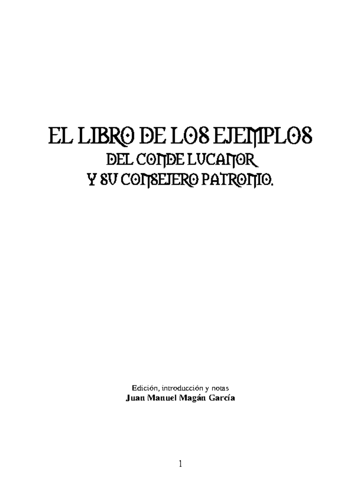 El Conde Lucanor: Ejemplos y Lecciones de Don Juan Manuel - Studocu