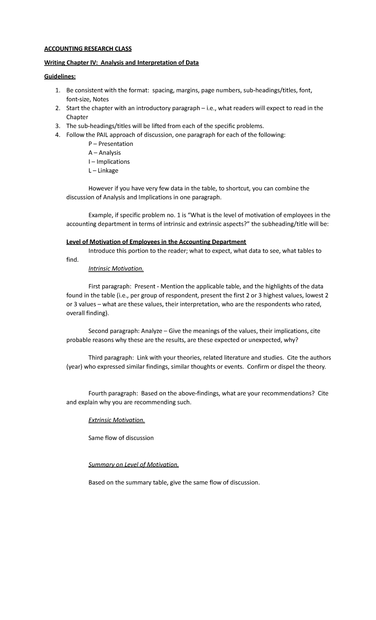 ACCOUNTING RESEARCH CLASS Writing Chapter IV: Data Analysis ...