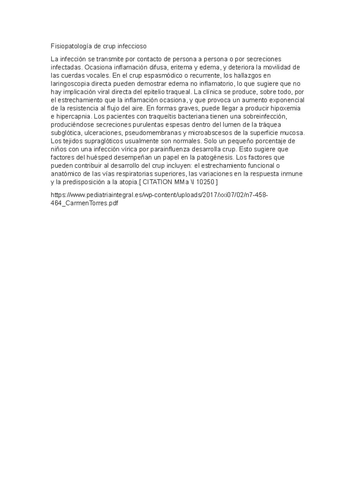 Fisiopatología del Crup Infeccioso en Pediatría: Análisis y Factores ...