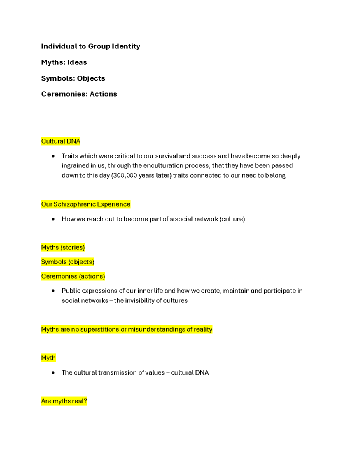 Cultural Identity and Symbolism: Myths, Values, and Social Networks ...
