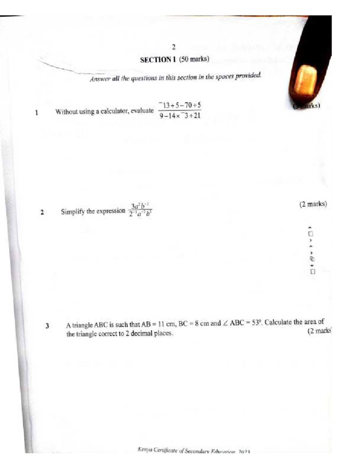 KCSE 2023 Maths Paper 1: Comprehensive Exam Review - Studocu