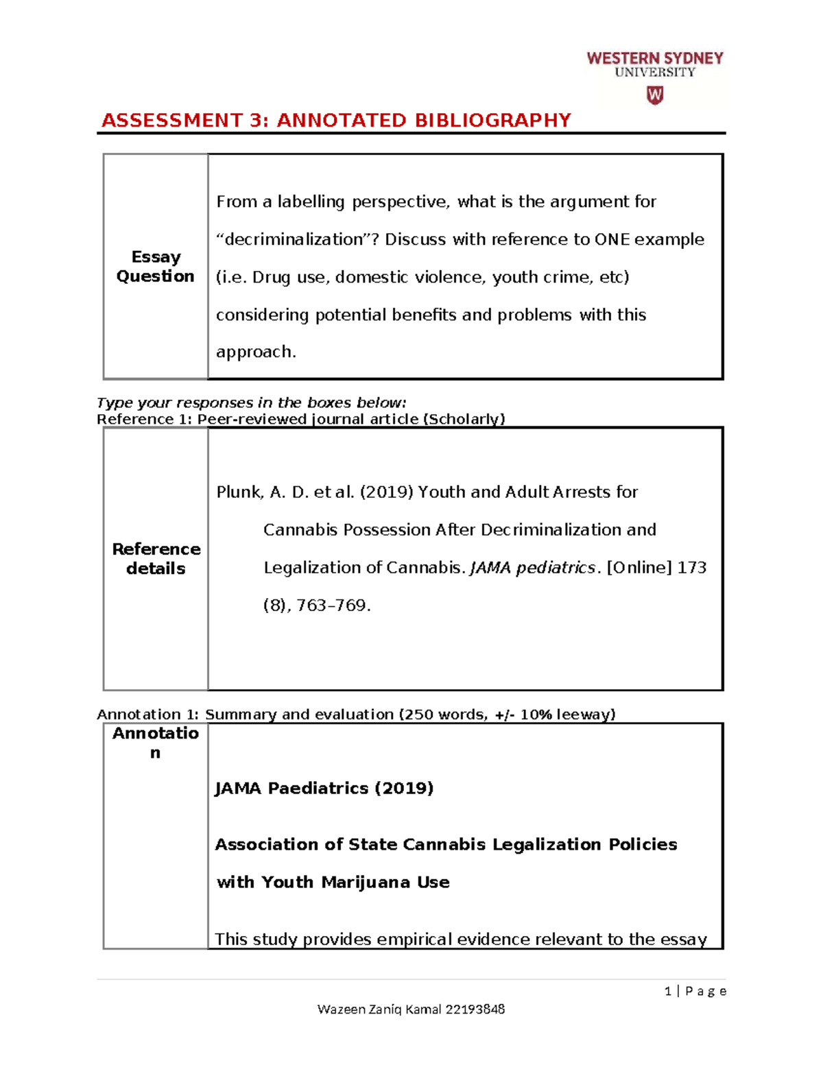 Annotated Bibliography: Labelling Theory & Decriminalisation (CD&S ...