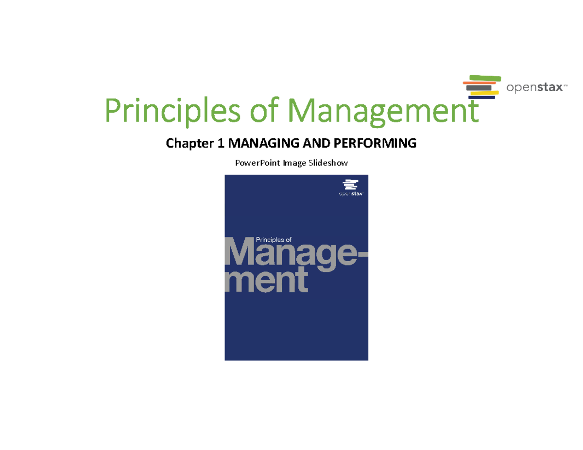 PMGT 101 Principles of Management Chapter 1 Overview and Insights - Studocu