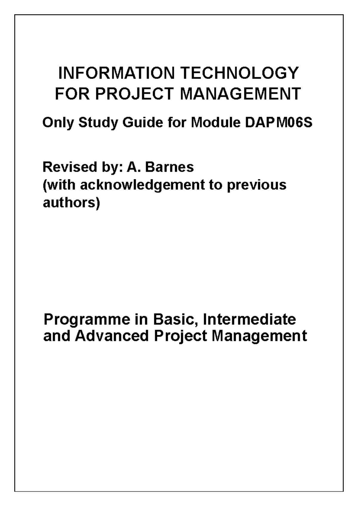 DAPM06S Study Guide 2024: Information Technology in Project Management ...