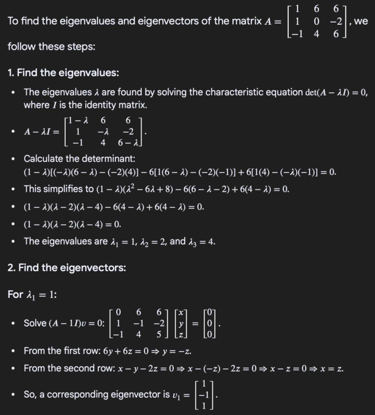 Maths Assignment Eigenvalues And Eigenvectors Of Matrix A Studocu