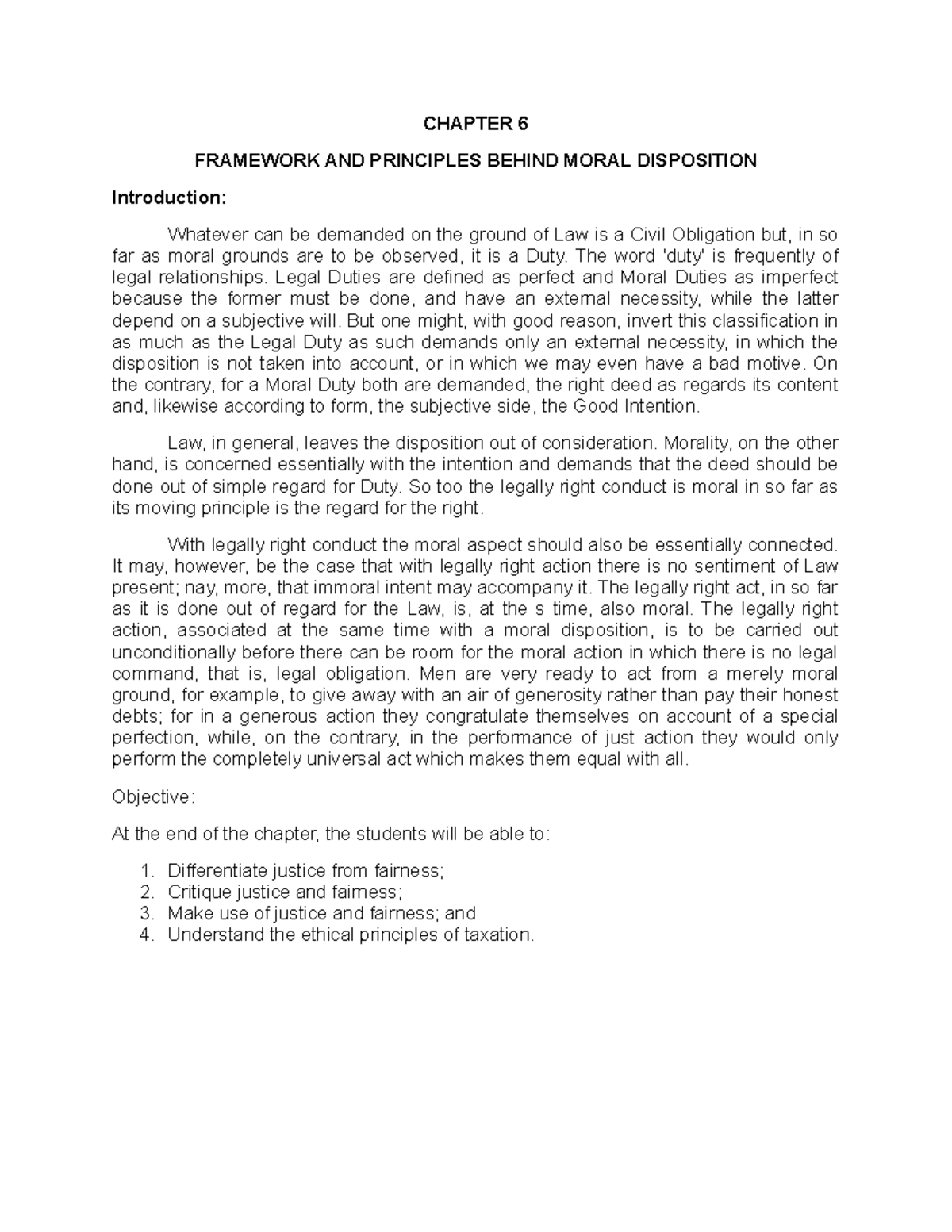 Chapter 6: Framework and Principles of Moral Disposition and Justice ...