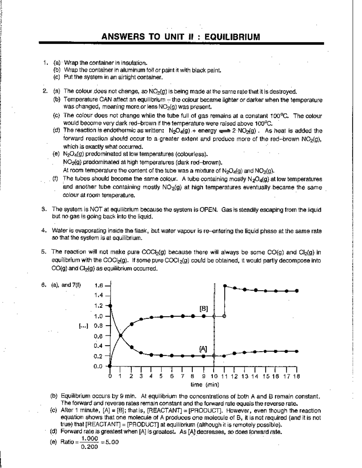 Hebden Chemistry 12: Unit II Equilibrium Answers - Studocu