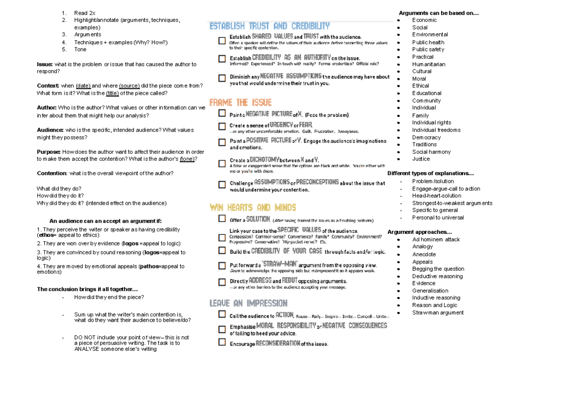ENG200 Language Analysis Cheat Sheet Guide - Studocu