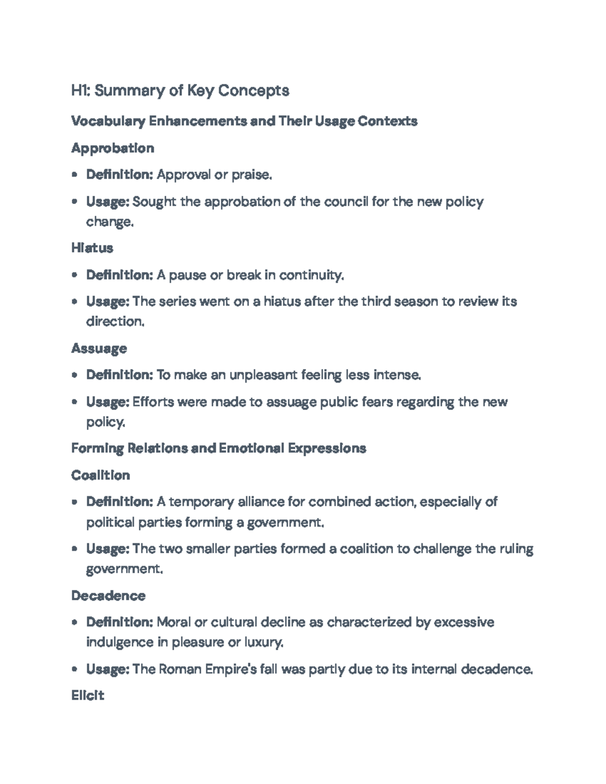 Vocabulary Enhancements and Their Contextual Usage: Key Concepts ...