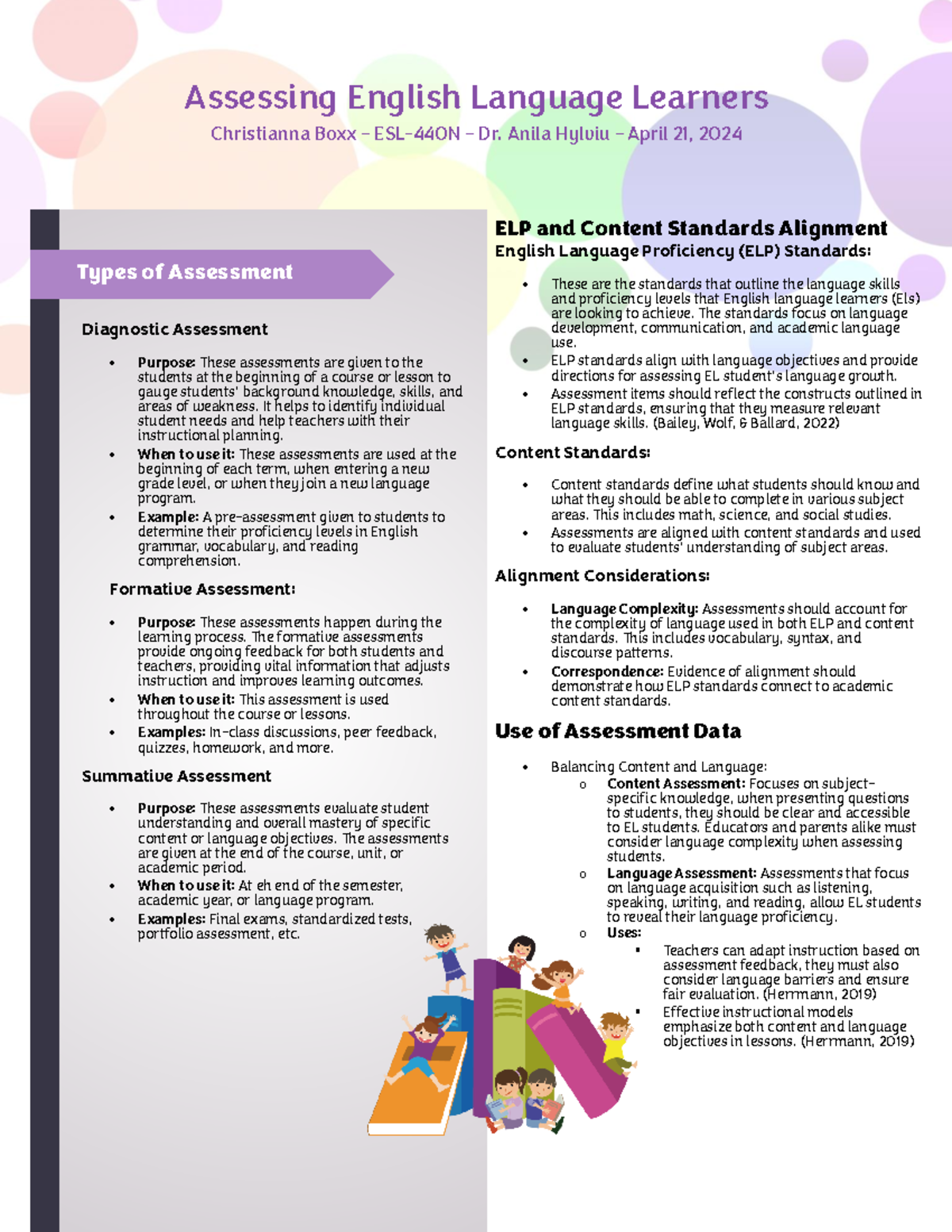 Assessing ELL: Diagnostic, Formative, & Summative Assessment Strategies ...