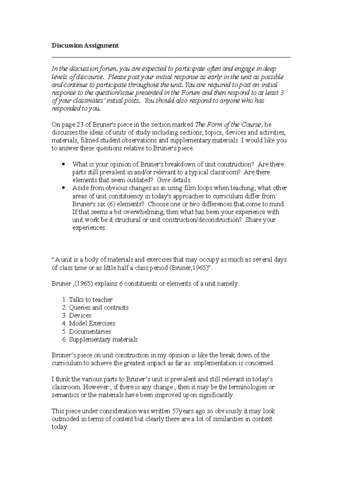 Discussion Assignment WEEK 5 - Discussion Assignment In the discussion ...