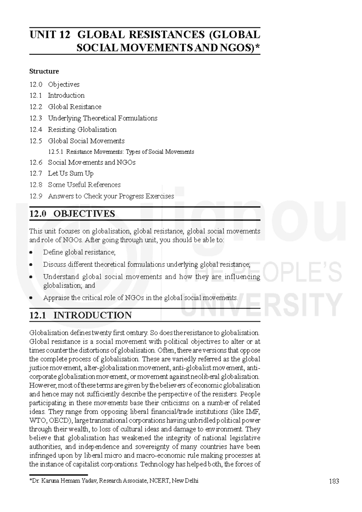 Unit 12: Global Resistance to Globalisation and Social Movements - Studocu