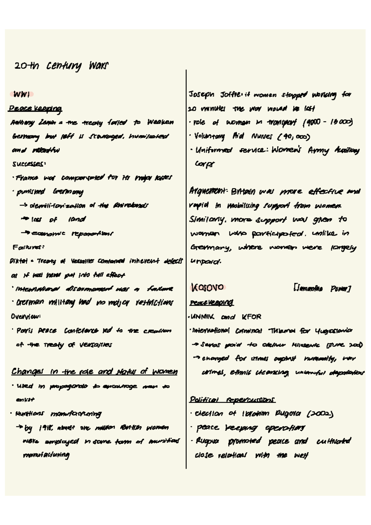 20th Century Wars: WWI, Peacekeeping, and Authoritarianism Insights ...