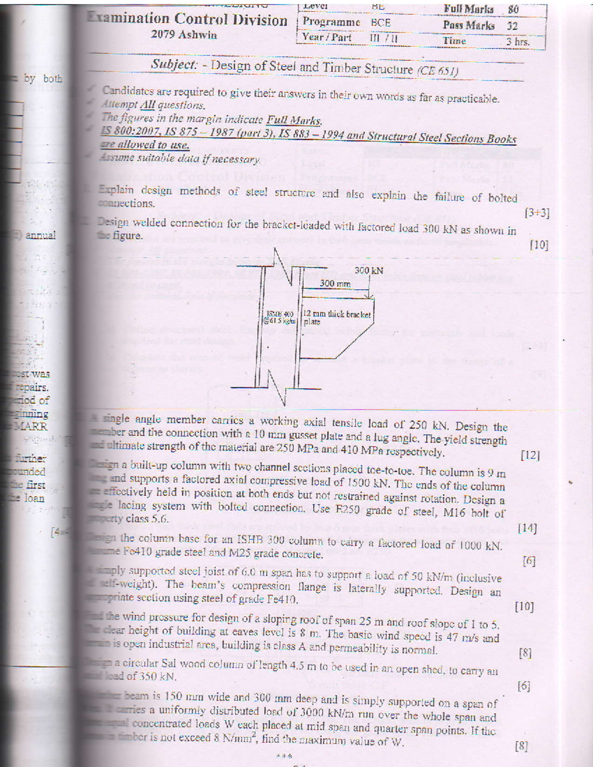 Design of Steel Structures (CE651) - Past Exam Questions and Solutions ...