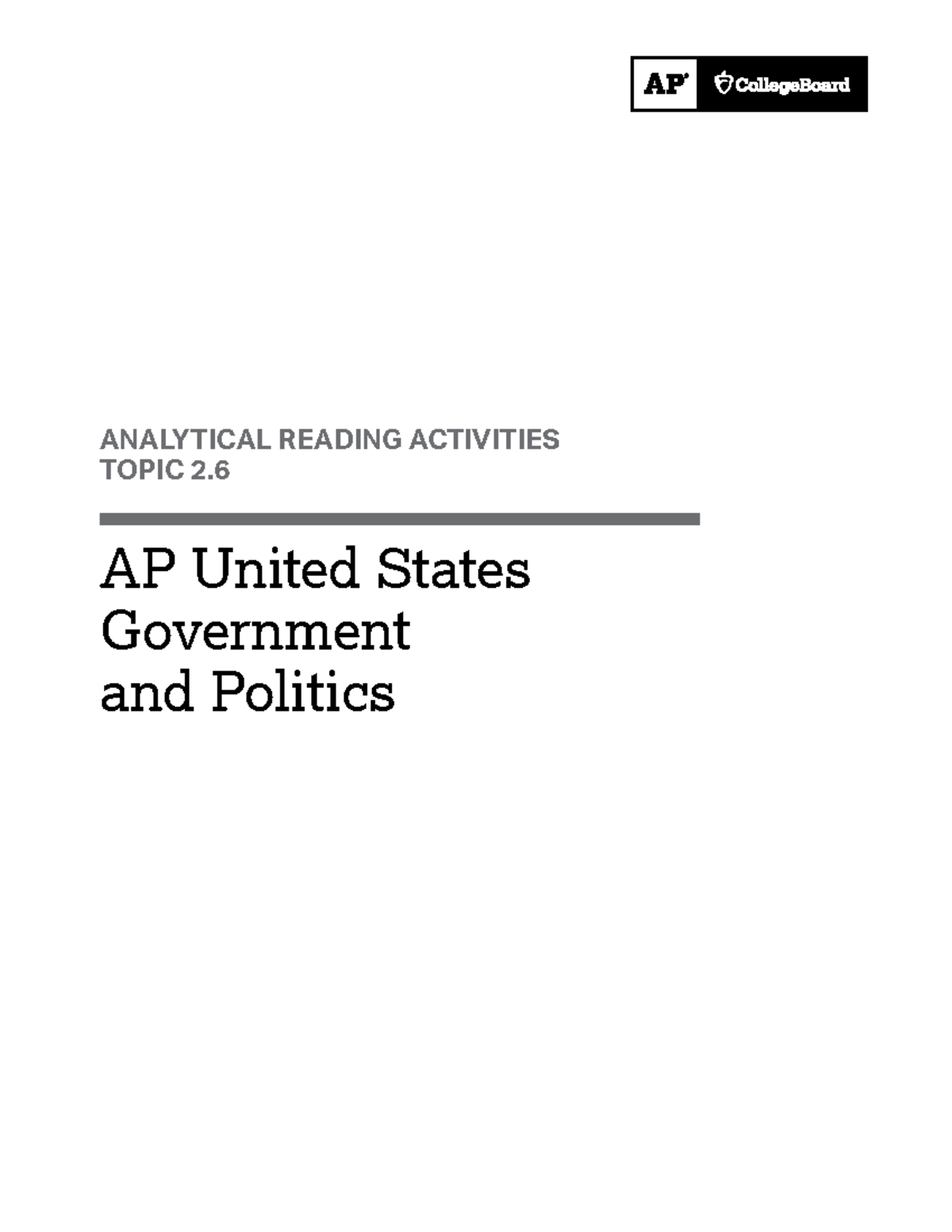 AP United States Government - Analytical Reading on Federalist No. 70 ...