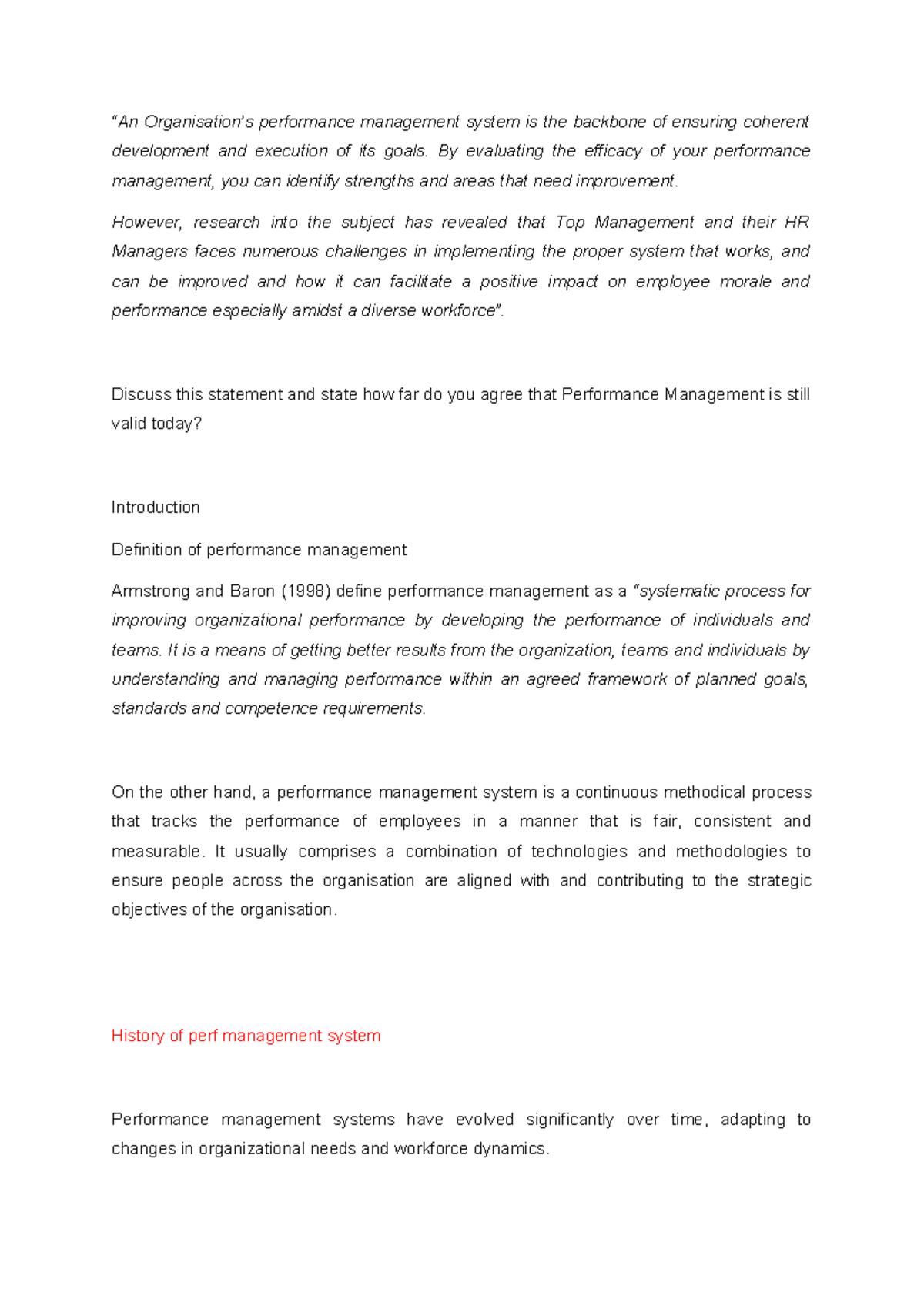 Performance Management System: Challenges and Efficacy Analysis (HRM ...