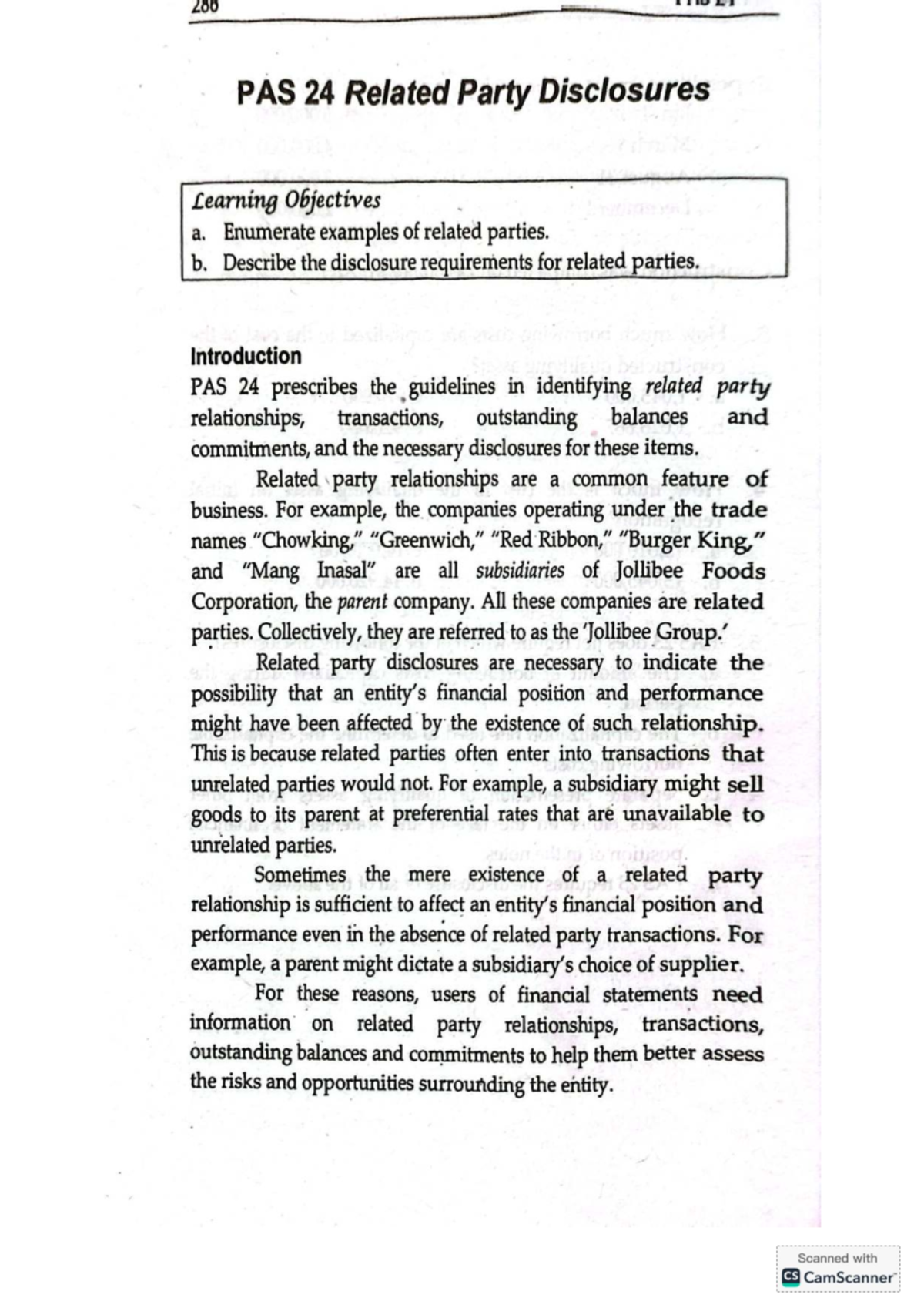 286 CFAS PAS 24 Related Party Disclosures Overview and Key Points - Studocu