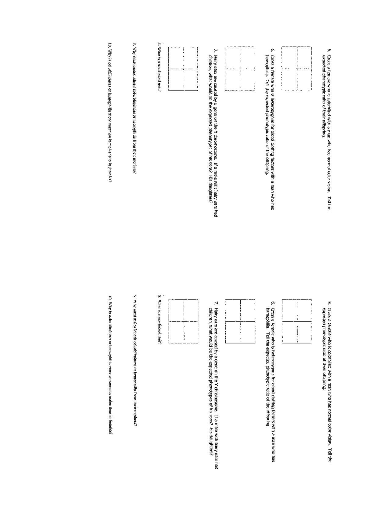 Sex-Linked Genetics: Punnett Square Analysis Report - Studocu