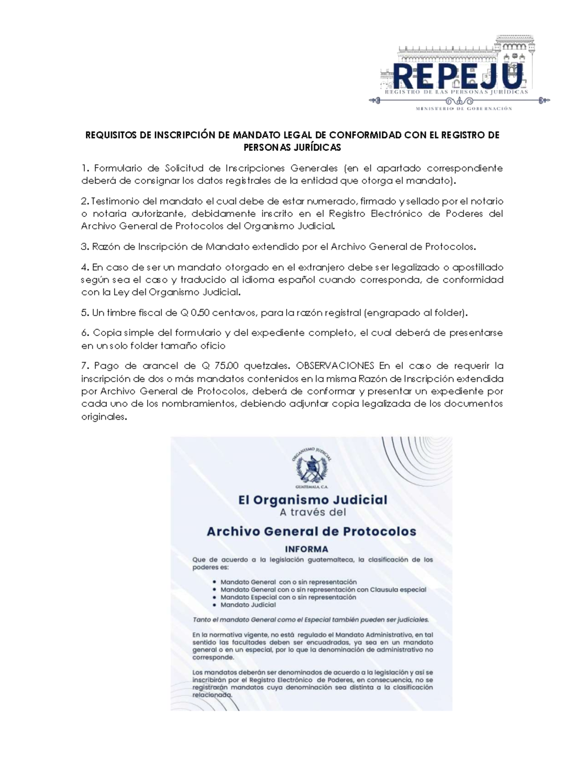 Requisitos para la Inscripción de un Mandato Legal en Guatemala - Studocu