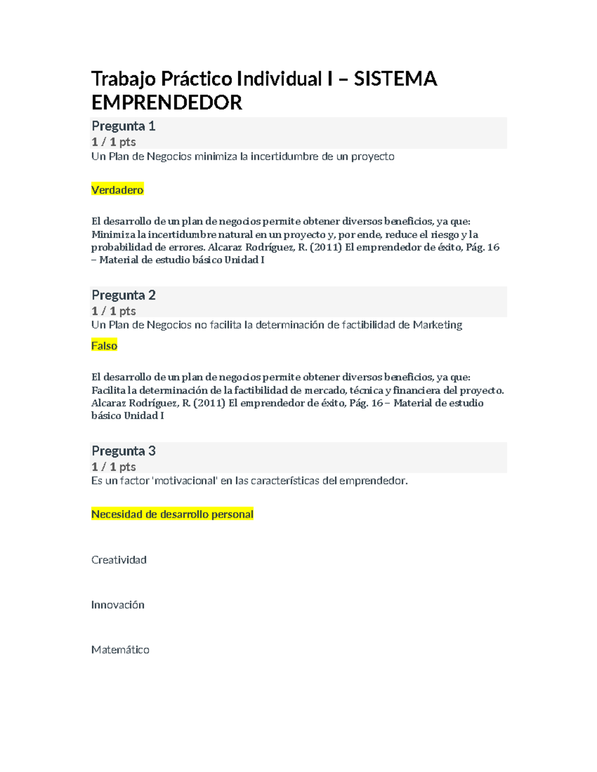 TP 1 - Sistema Emprendedor - Trabajo Práctico Individual I – SISTEMA ...